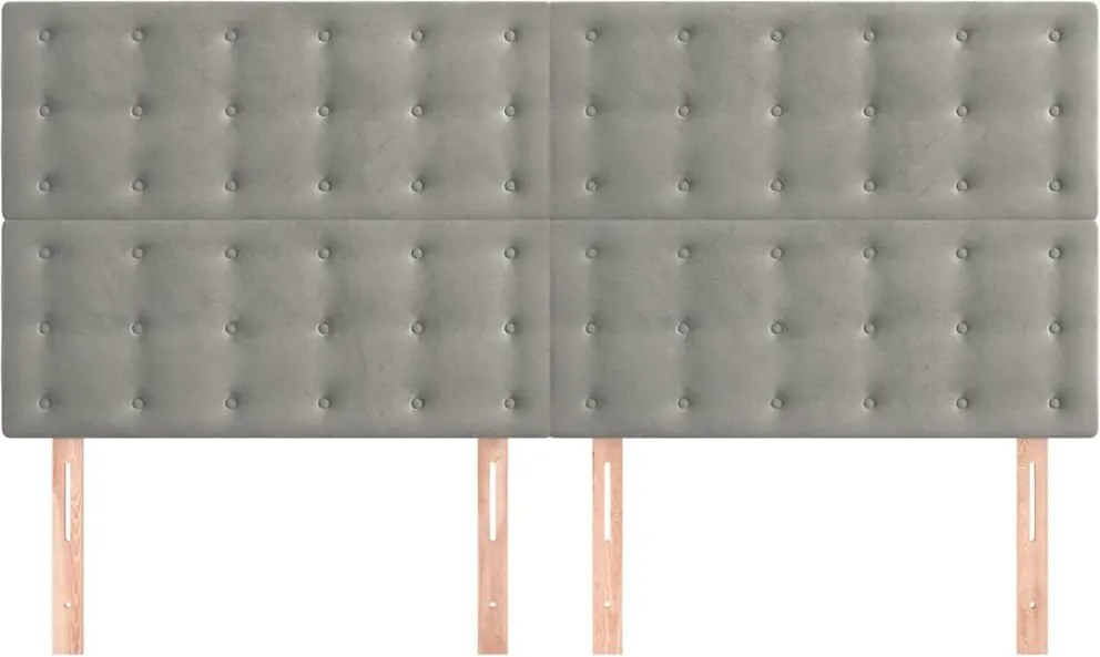 Čelo postele světle šedé 160x5x118/128 cm sametové 3116820