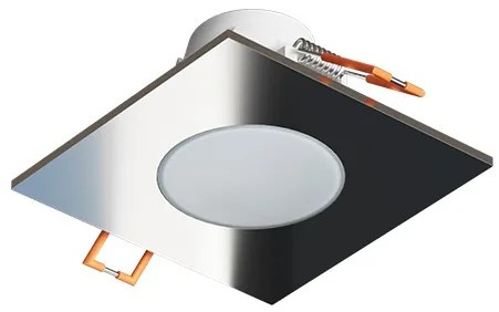 PANLUX Pevný LED podhled SPOTLIGHT IP65 SQUARE bodovka, stříbrná - teplá