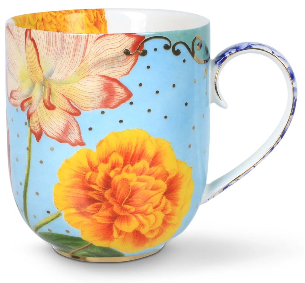 Pip Studio Royal Flower Multi hrnek 300ml, barevný (Porcelánový hrnek s výrazným květinovým motivem)