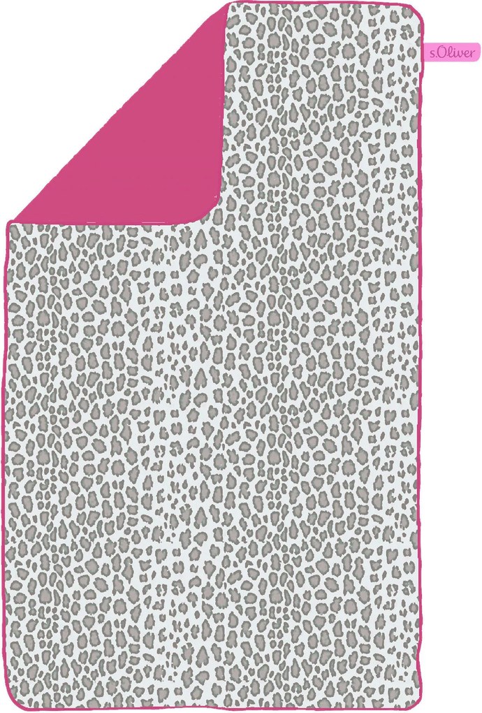 XXXLutz OSUŠKA NA PLÁŽ, 80/160 cm, pink, světle šedá S. Oliver - Plážové osušky - 003252027101
