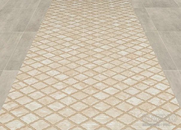 Breno Koupelnová pěnová předložka SOFTY-TEX 79834 béžové dlaždice, šíře 65 cm, Béžová