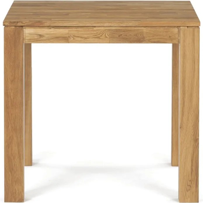 Jídelní stůl 80x80x75 cm, povrchová úprava olejem, nohy 8x8 cm, masiv dub bílý