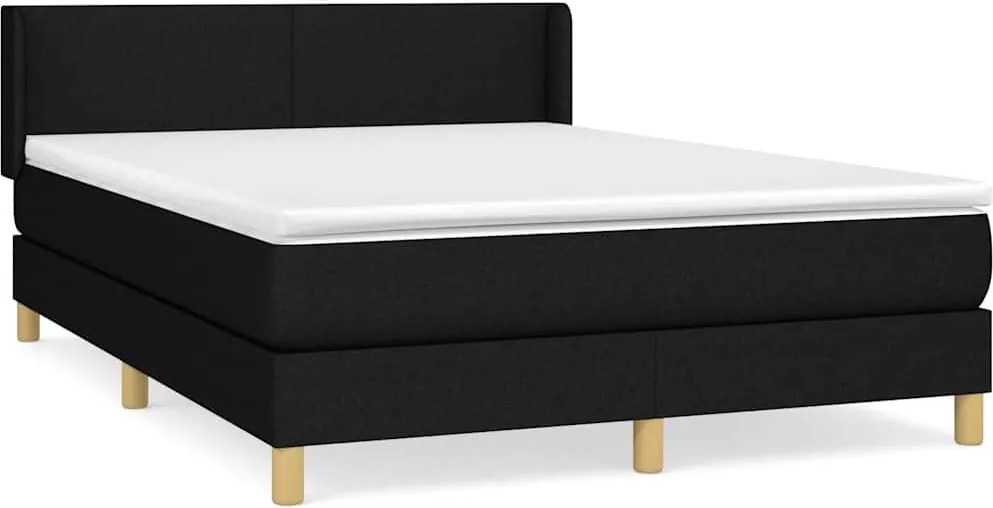 Box spring postel s matrací černá 140 x 190 cm textil 3130107