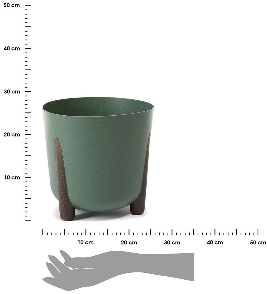 PLASTOVÝ KVĚTINÁČ MOSS ECO 25X26 CM ZELENÁ