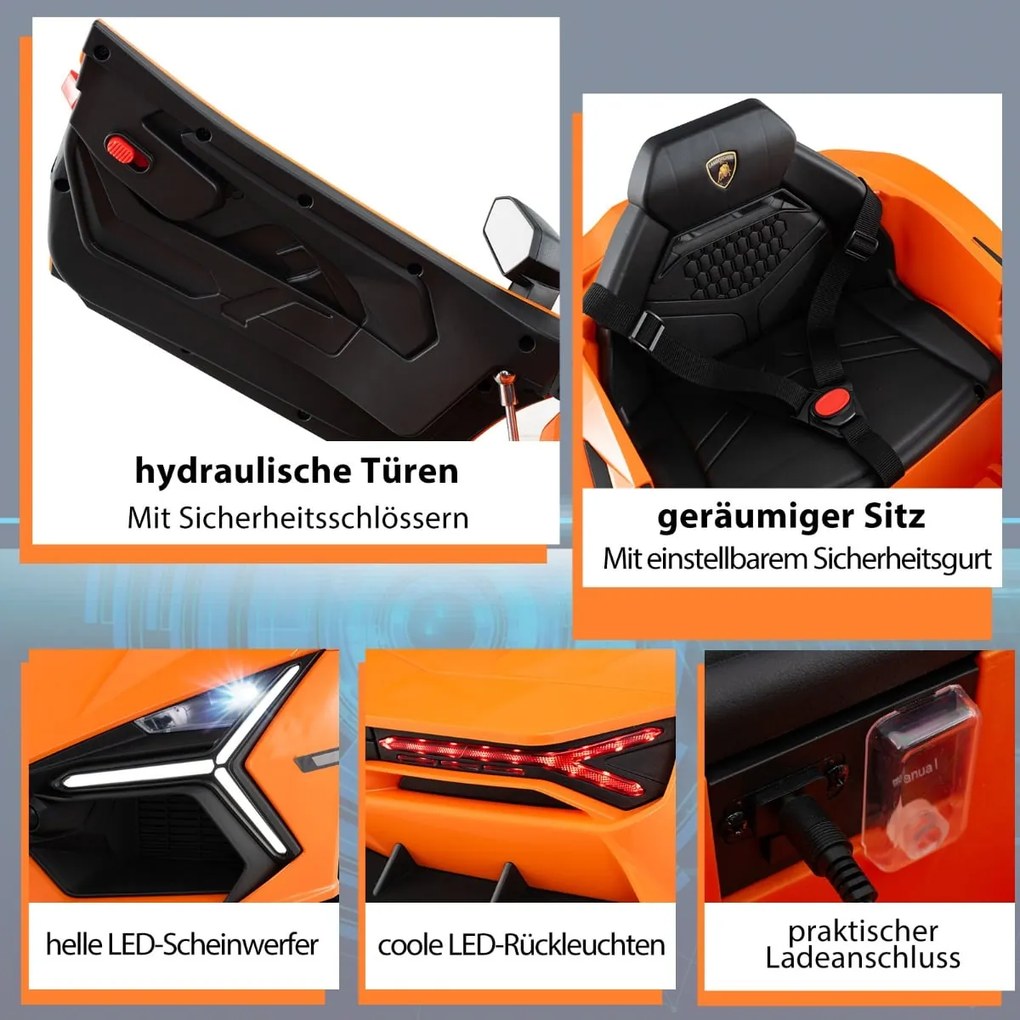 Costway Elektrické auto pro děti Lamborghini Revuelto 12 V elektrické dětské