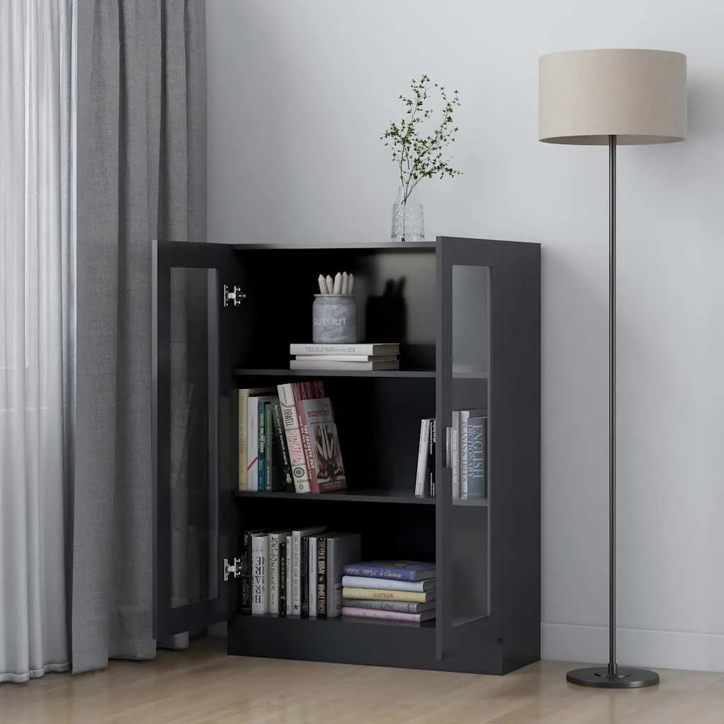vidaXL Vitrína 82,5 x 30,5 x 115 cm kompozitní dřevo [802755] Barva: šedá sonoma