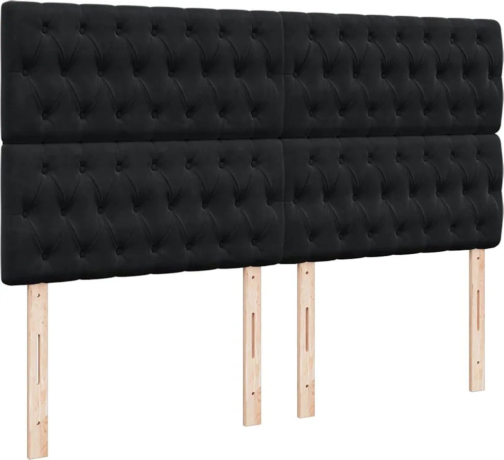 Box spring postel s matrací černá 180x200 cm samet 3292414