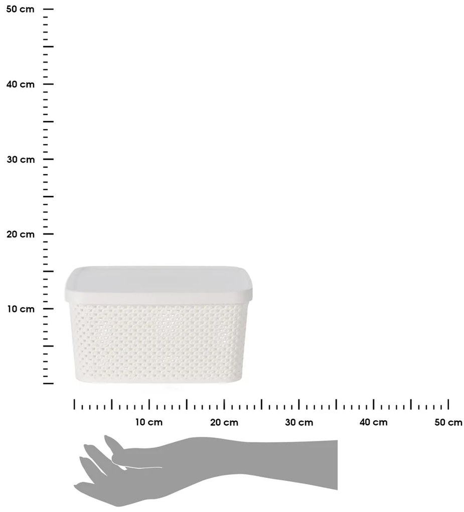 Úložný koš Simple 23 cm bílý