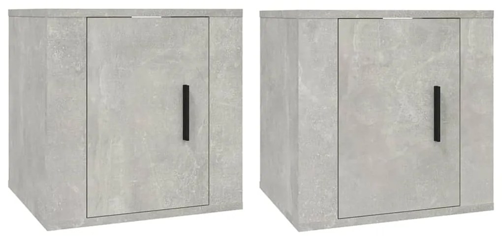Nástěnné TV skříňky 2 ks betonově šedé 40 x 34,5 x 40 cm - Default Title