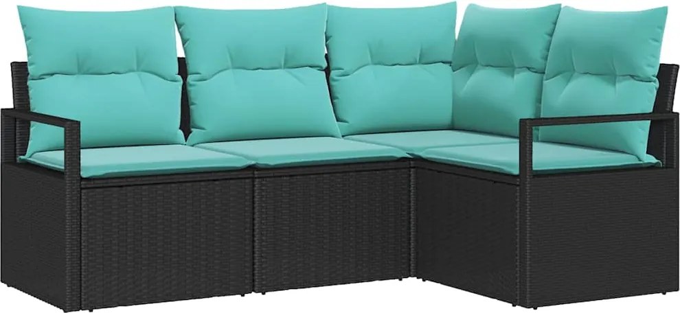Set pohovek 4 ks Černá polyratan 3346366