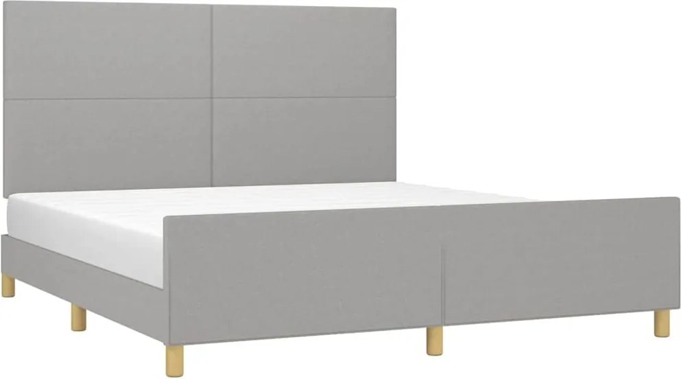 Rám postele bez matrace světle šedý 160 x 200 cm textil 3124903