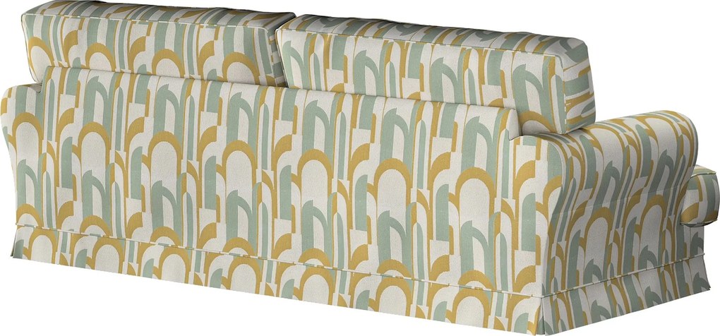 Potah na pohovku IKEA Ekeskog rozkládací barva zelená látka pletený vzor, vzorované