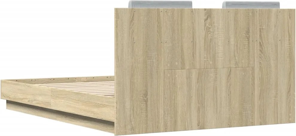Rám postele s čelem dub sonoma 135 x 190 cm kompozitní dřevo 3209956