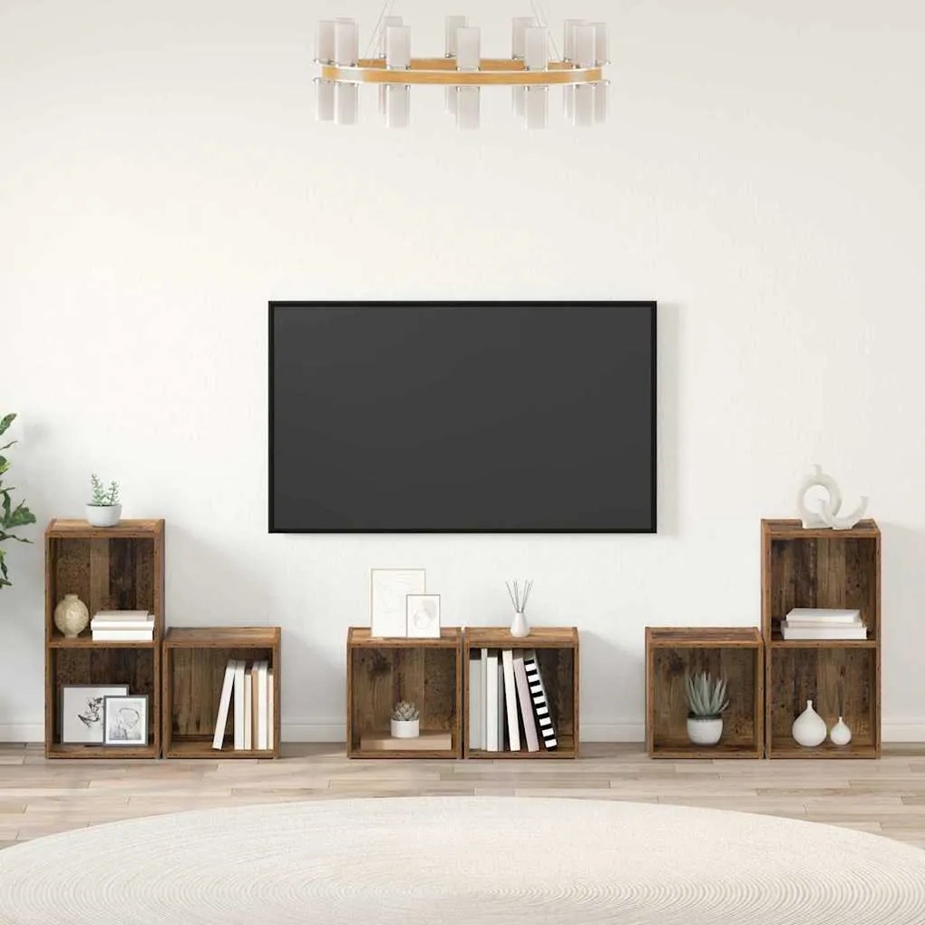 Sestava TV skříněk 6 ks Staré dřevo Kompozitní dřevo 3393162
