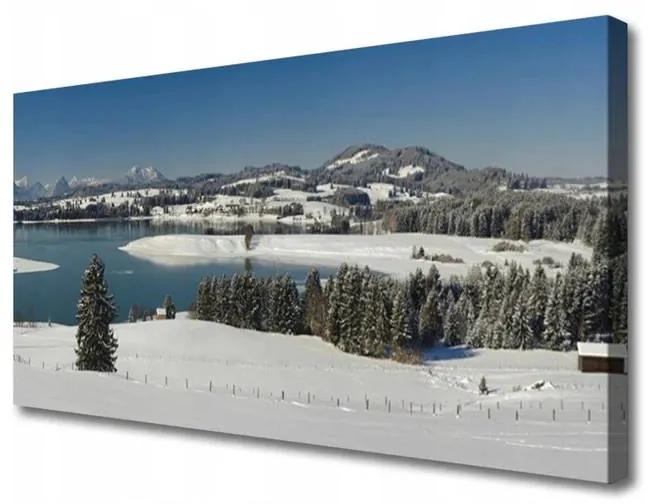 Obraz na plátně - Hory v zimě 100 x 50 cm