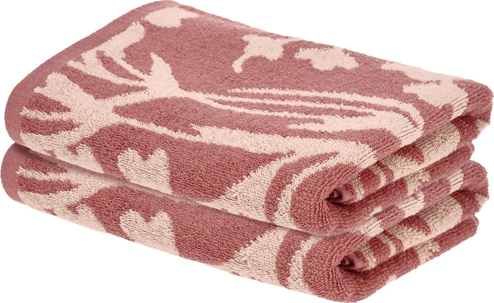 Livarno® Froté ručník, 50 x 100 cm, 550 g/m², 2 kusy (květina)