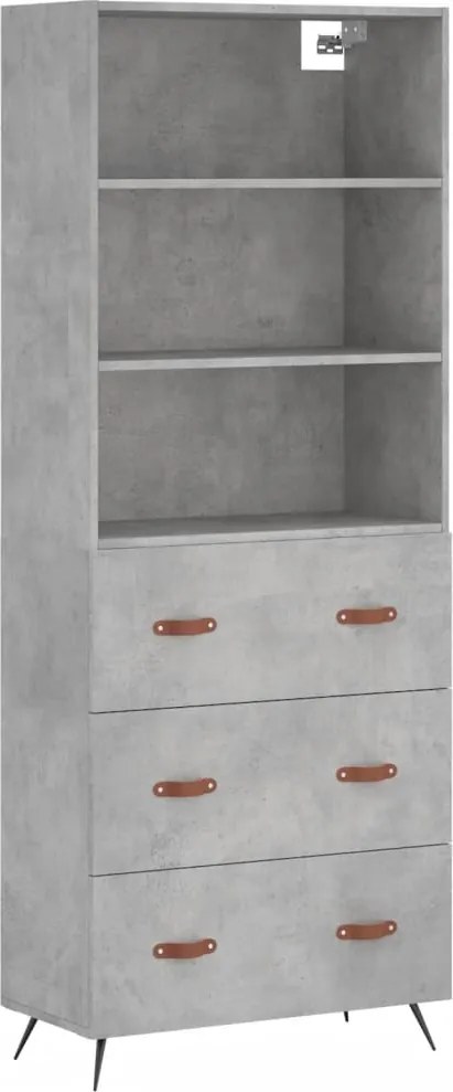 Skříň highboard betonově šedá 69,5x34x180 cm kompozitní dřevo 3189353