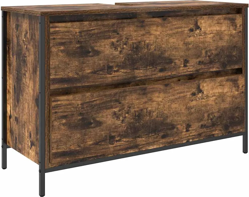 Sada koupelnového nábytku 3 ks Kouřový dub 90 x 34,5 x 60 cm 3328361