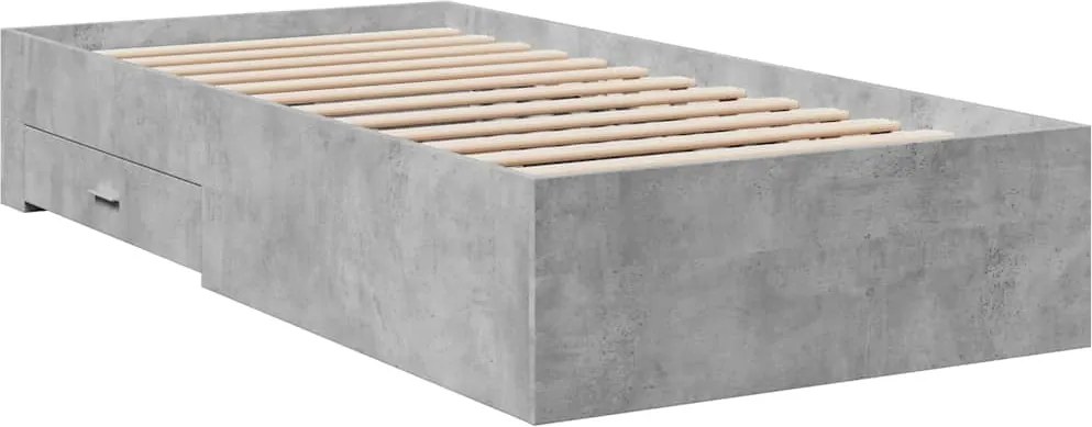 Rám postele se zásuvkami betonově šedý 75 x 190 cm kompozit 3280443