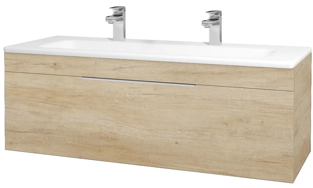 Dřevojas Koupelnová skříň ASTON SZZ 120 Varianta: N01 Bílá lesk / Úchytka T03 / M05 Béžová mat
