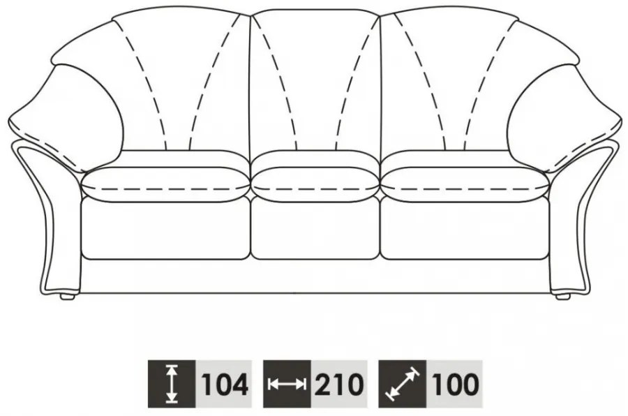 FALCO Kožená sedací souprava Boston 3+2+1 rozkládací Hlavní látka: kůže S21