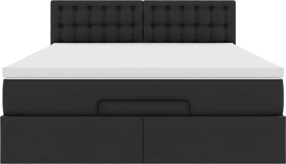 Osmanský rám postele s matrací černá 140x190cm umělá kůže 3311303
