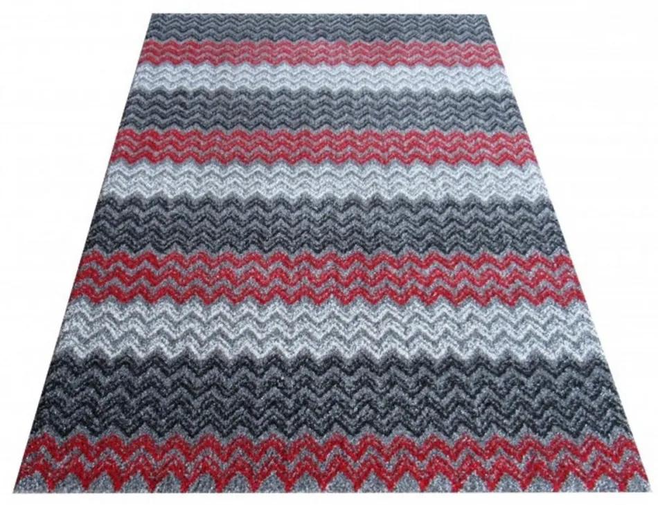 Kusový koberec Sherpa šedočervený 200x290cm