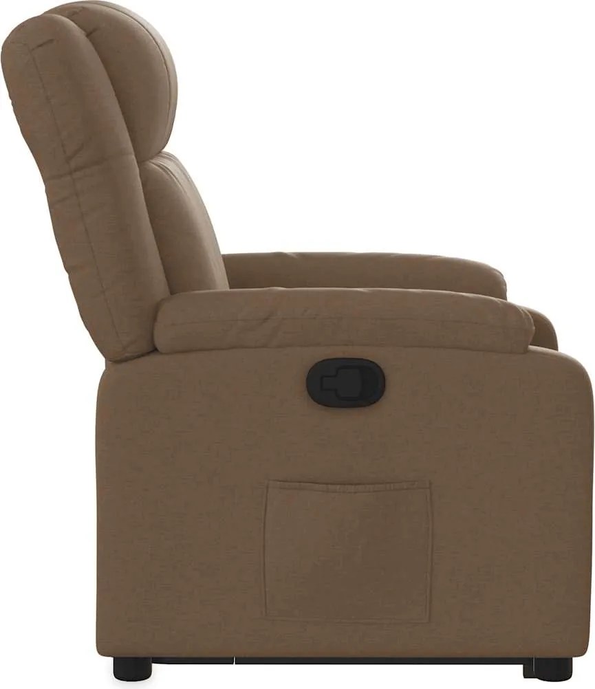 Zvedací polohovací křeslo hnědé textil 3205206
