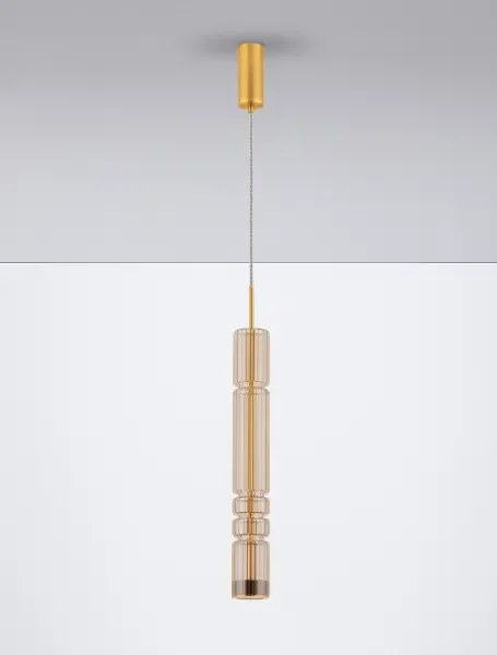 LED zlato-cognac moderní lustr Bento