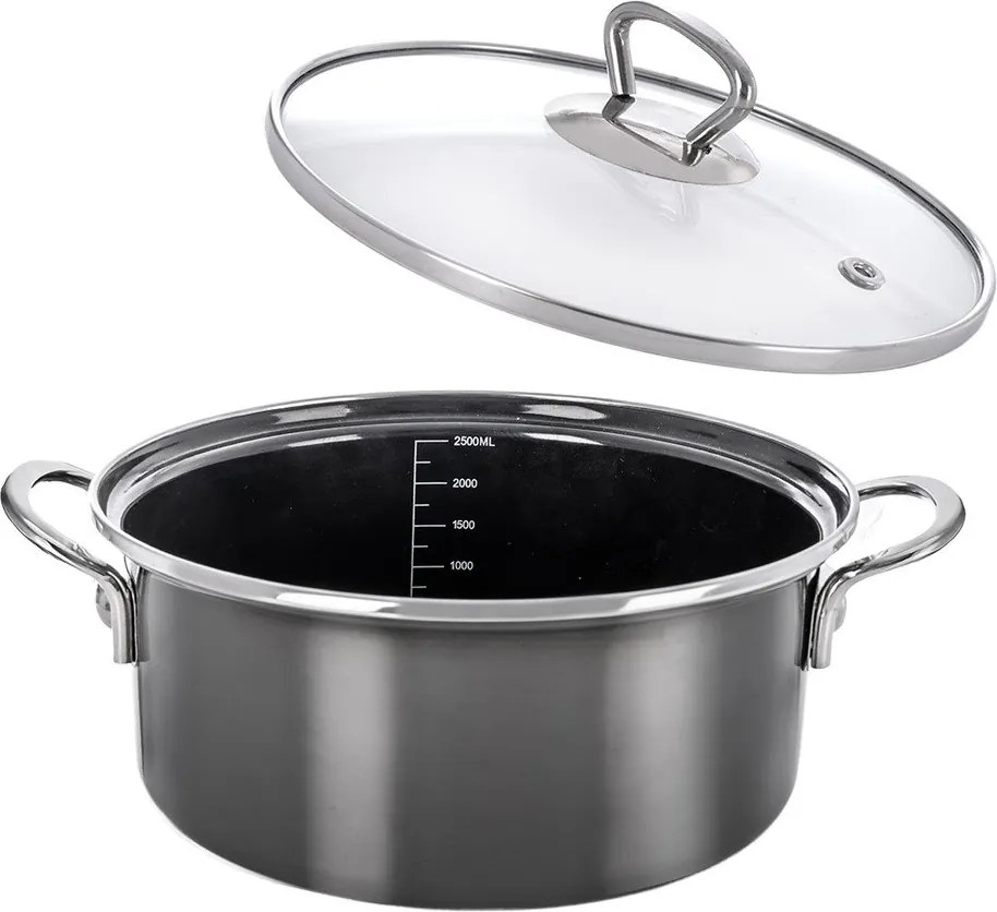 Smaltovaný kastrol s pokličkou 2,5 l Metalic – Orion