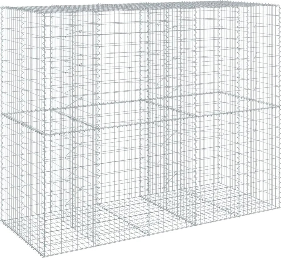 Gabionový koš s víkem 250 x 100 x 200 cm pozinkované železo 3295228