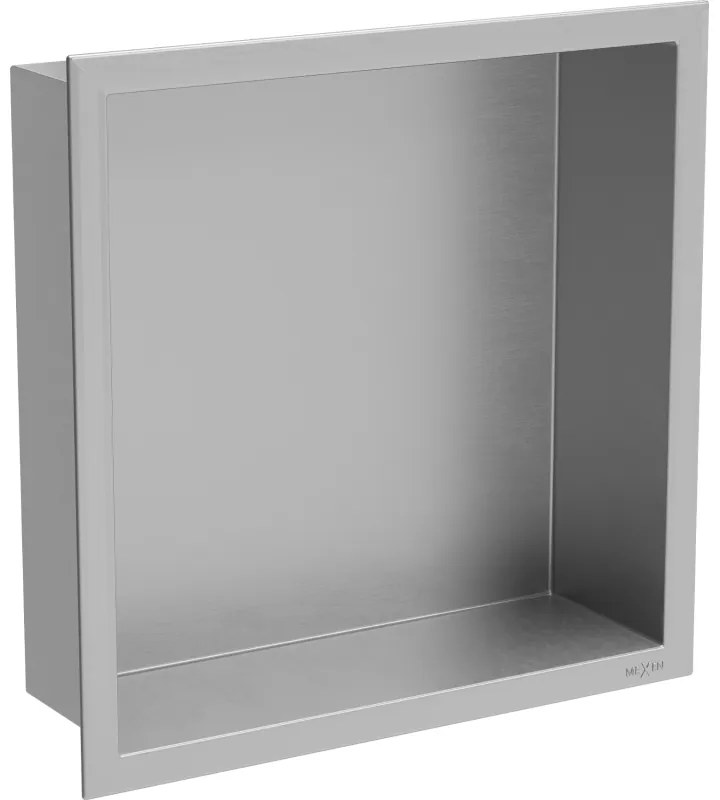 Mexen X-Wall-R zapuštěná police s límcem 30 x 30 cm, inox - 1910303010