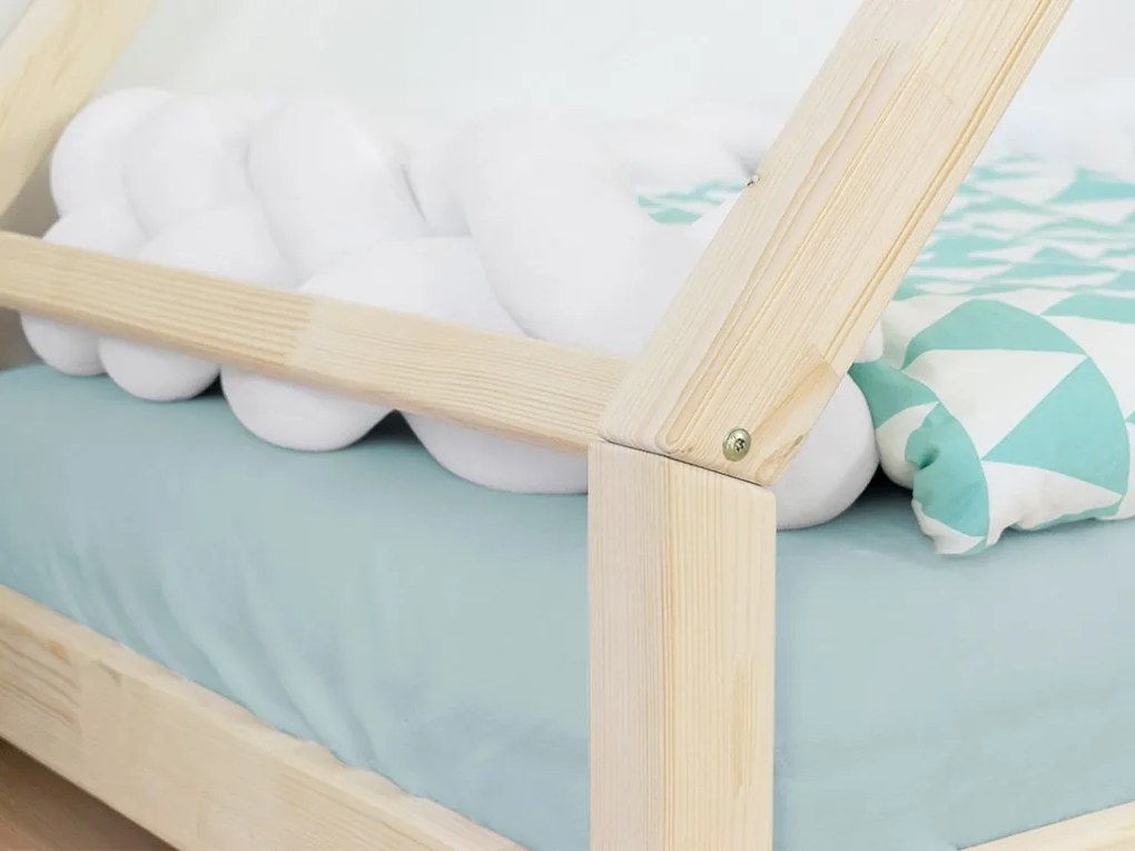 Benlemi Dětská domečková postel TAHUKA ve tvaru týpí Zvolte barvu: Námořnická modrá, Zvolte rozměr: 120x180 cm