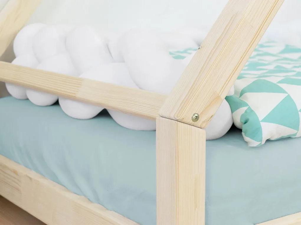Benlemi Dětská domečková postel TAHUKA ve tvaru týpí Zvolte barvu: Světle šedá, Zvolte rozměr: 90x180 cm