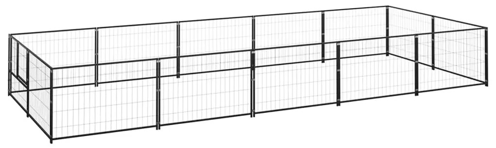 Psí kotec černý 10 m² ocel