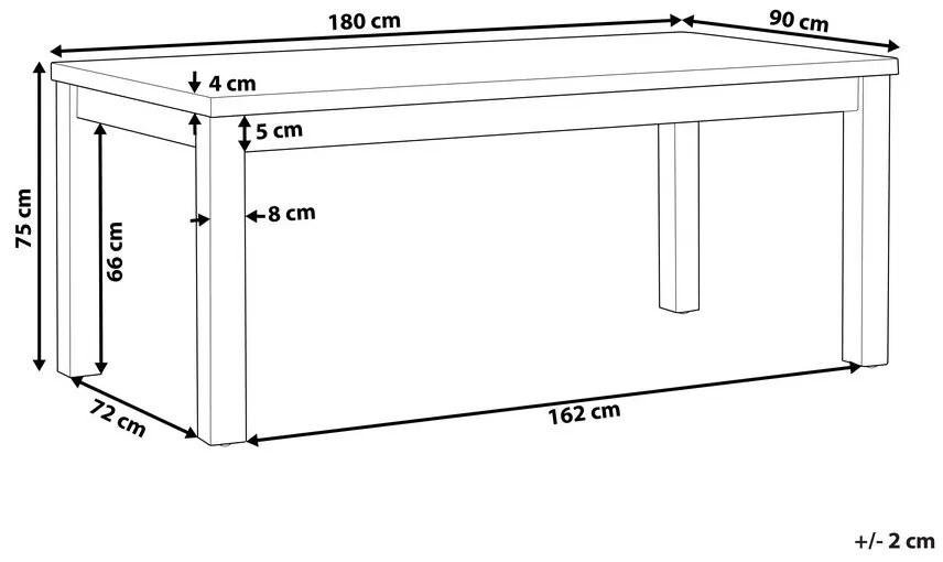 Zahradní stůl z betonu a akátového dřeva 180 x 90 cm OSTUNI Beliani