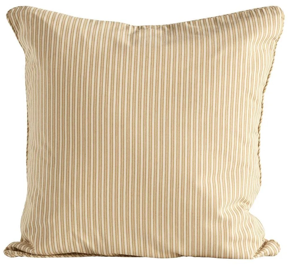 Tine K Home Bavlněný povlak na polštář Striped Oat 50x50cm, bílá barva, hnědá barva, textil