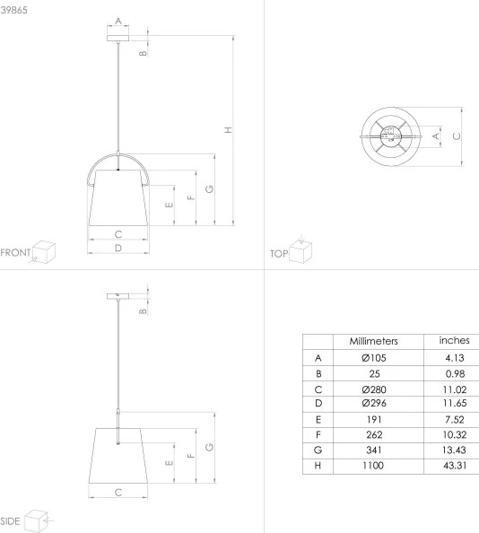 Eglo 39865 - Lustr na lanku GRANADILLOS 1xE27/40W/230V
