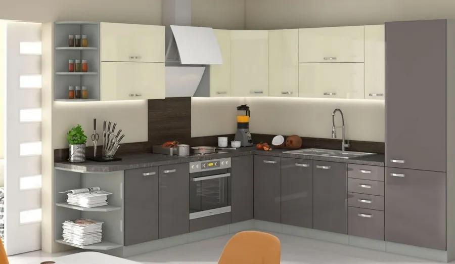 Casarredo - Komfort nábytek Spodní kuchyňská skříňka GREY D60, 1-dveřová, levá, šedý lesk