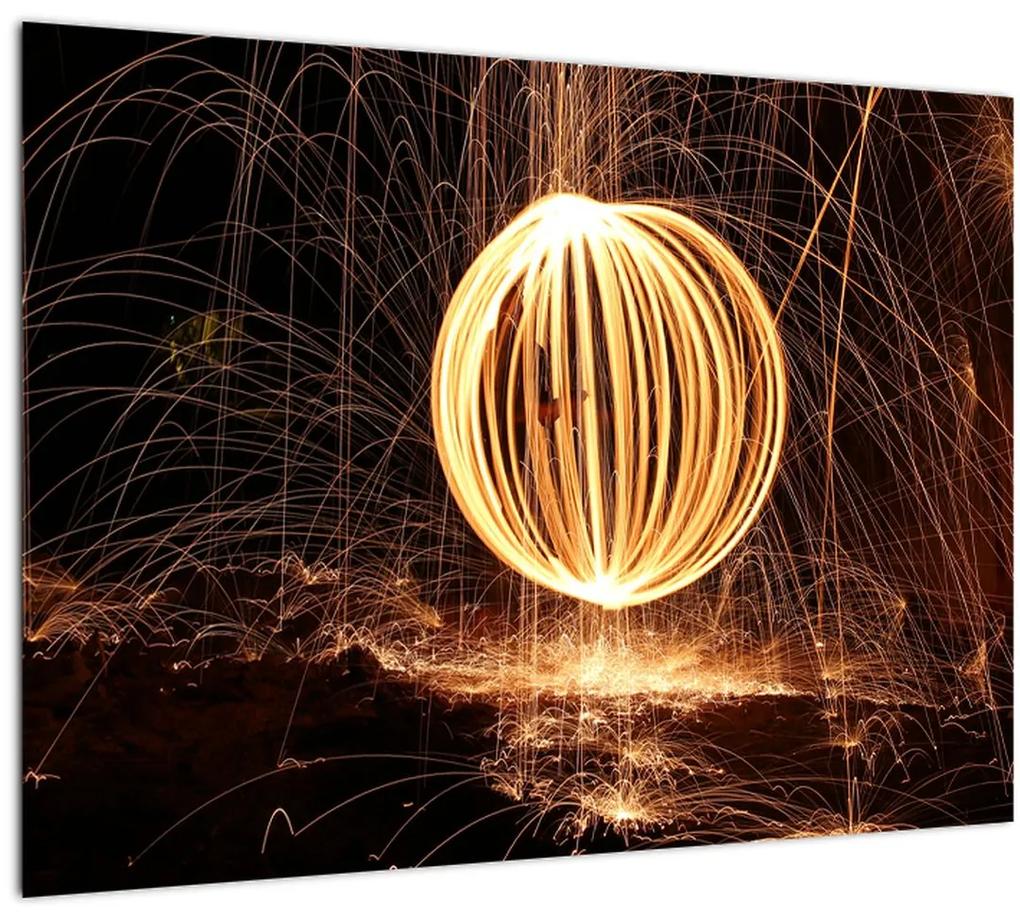 Skleněný obraz světelné koule (70x50 cm)