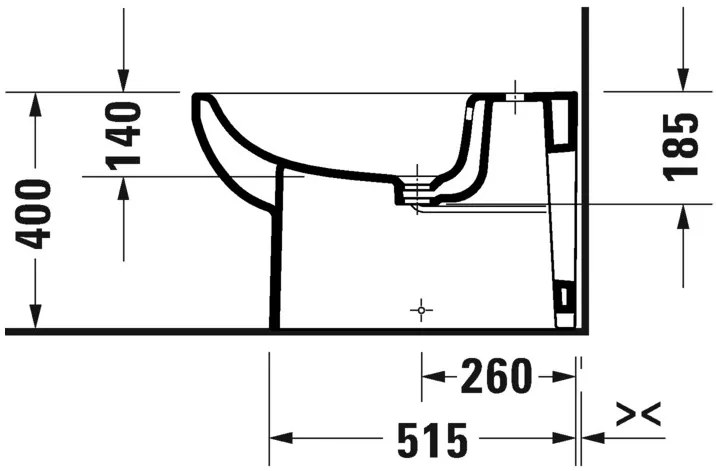 Duravit No.1 - Stojící bidet, bílá 22971000002