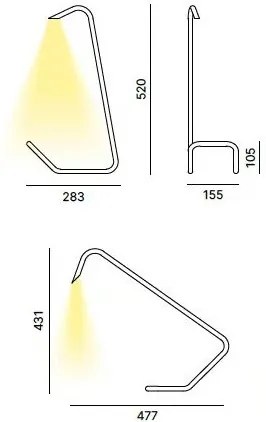 Quadrifoglio Group Balance, designová černá stolní lampa LED 4,8W 2700K, výška 52cm