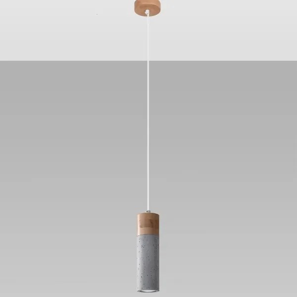 Sollux SL.0965 - Lustr na lanku ZANE 1xGU10/40W/230V beton/dřevo