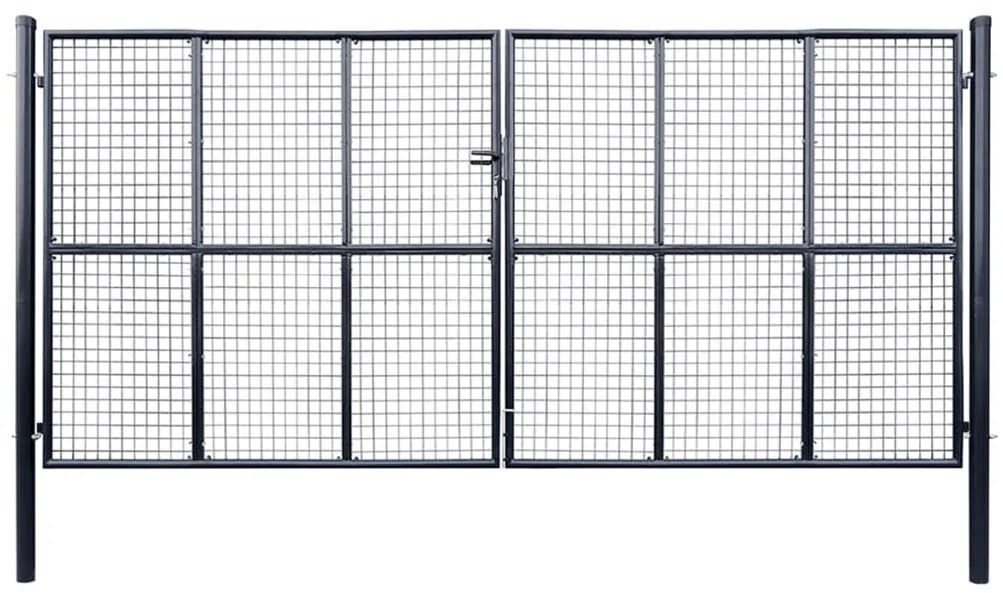 Pletivá zahradní branka pozinkovaná ocel 400 x 200 cm šedá 143379
