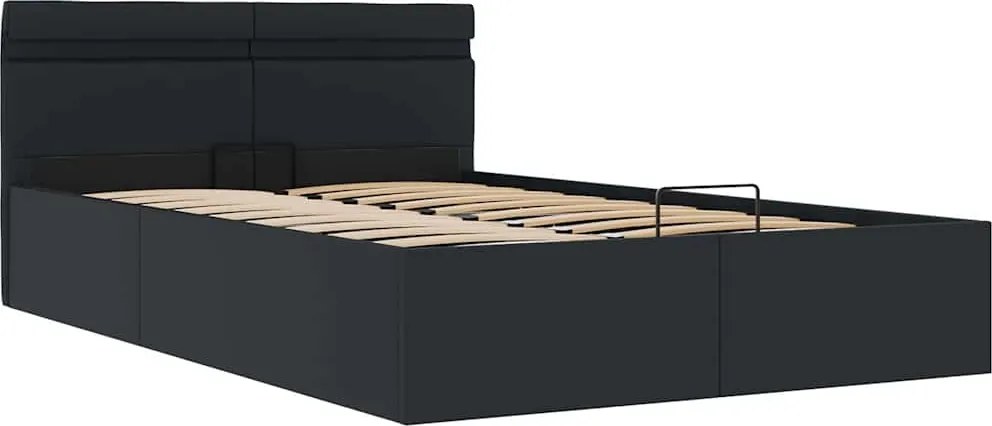 Rám postele LED s úložným prostorem černý umělá kůže 120x200 cm 285542