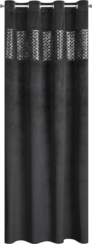 ZATEMŇOVACÍ ZÁVĚS NA KROUŽKCÍCH MARGOT 140X250 CM ČERNÁ