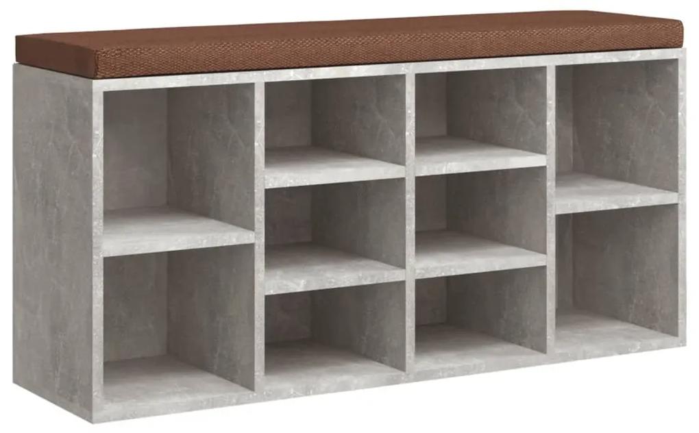 vidaXL Botníková lavice betonově šedá 103x30x48 cm kompozitní dřevo