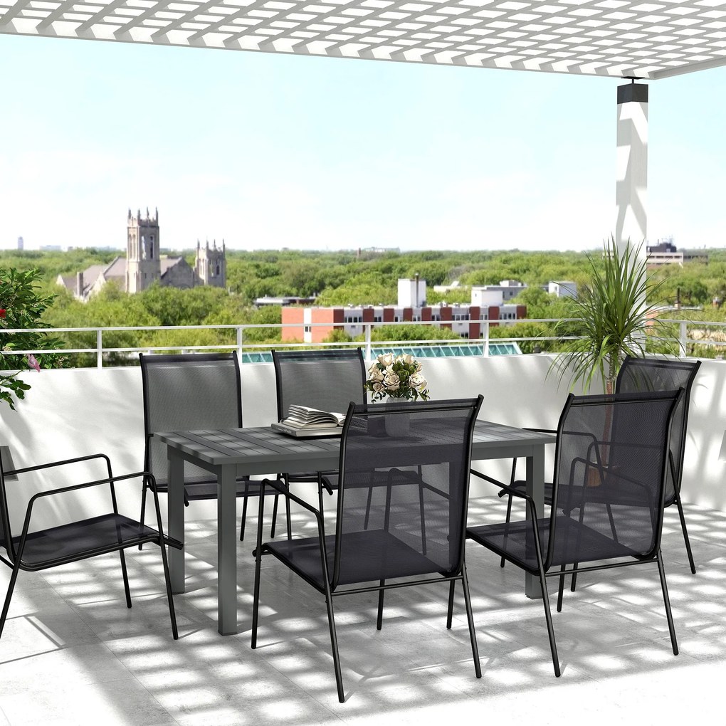 Rozkládací zahradní stůl Outsunny z hliníku 160/220x90 cm, odolný vůči povětrnostním vlivům, stůl na balkon, protiskluzový bufetový stůl pro 6-8 osob…