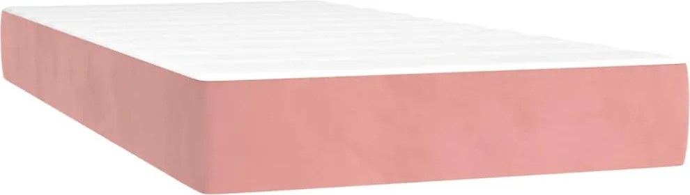 Box spring postel s matrací a LED růžová 120 x 190 cm samet 3270334