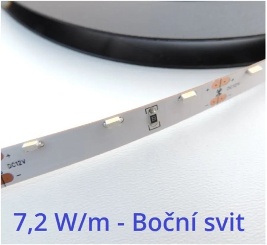 LED pásek s bočním svitem 8mm 7,2W/m, PROFI, 12V, IP20, 60LED/m Barva světla: Teplá bílá, 3000K